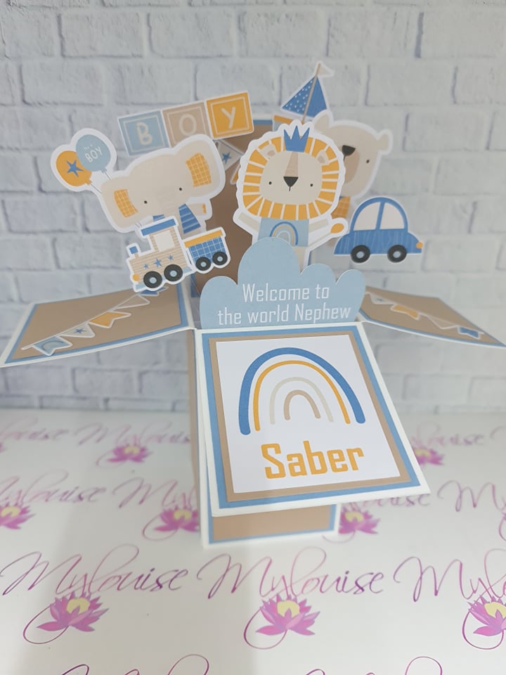 New Baby Boy Pop Up Card – Mylouise